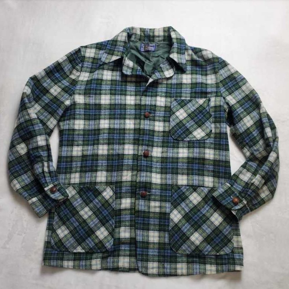 Vintage Men's Pendleton M/L Wool Button Down Chore Ja… - Gem